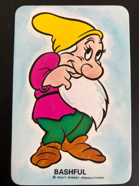 BASHFUL DWARF VINTAGE 70s Disney Princess Snow White Cartoon Newsagent ...