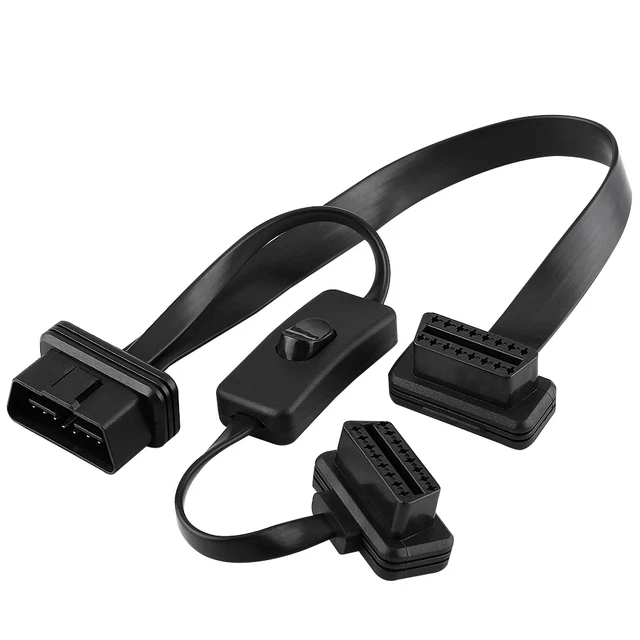 OBD2 16 PIN Extension Cable 16 Pin Male To Dual Female OBD2 Splitter ...