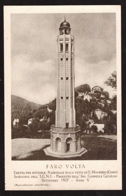 CARTOLINA COMO FARO Volta 1° Centenario Della Morte - Non Viaggiata EUR ...