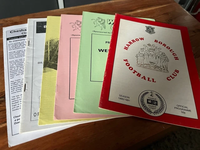 6 X BARNET Away Pre-Season Friendly Match Football Programmes From 1991 ...