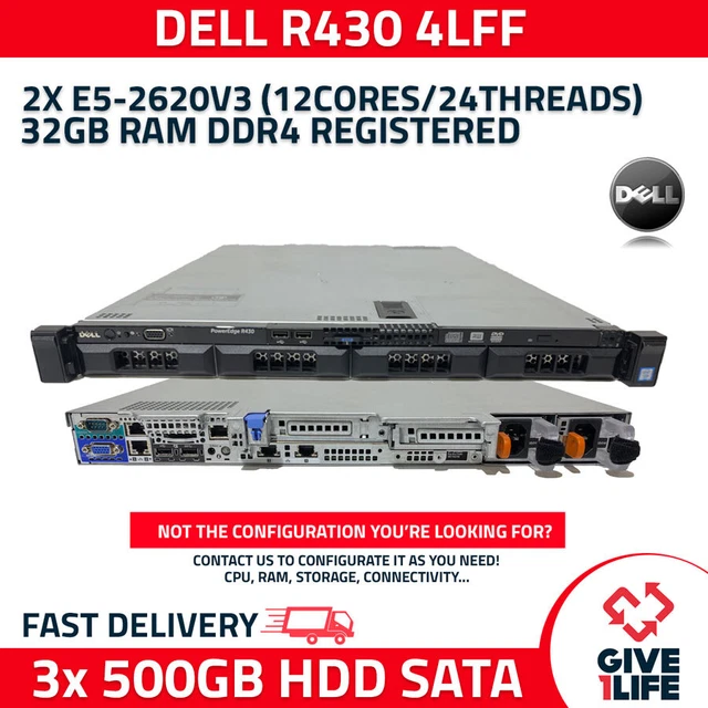 DELL POWEREDGE R430 4LFF 2xE5-2620V3+32GB Rack Server $598.98 - PicClick AU