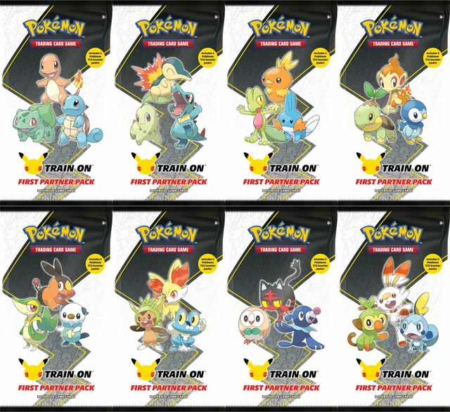 POKEMON 25TH ANNIVERSARY First Partner Pack - 3 Jumbo Promos + 2 ...
