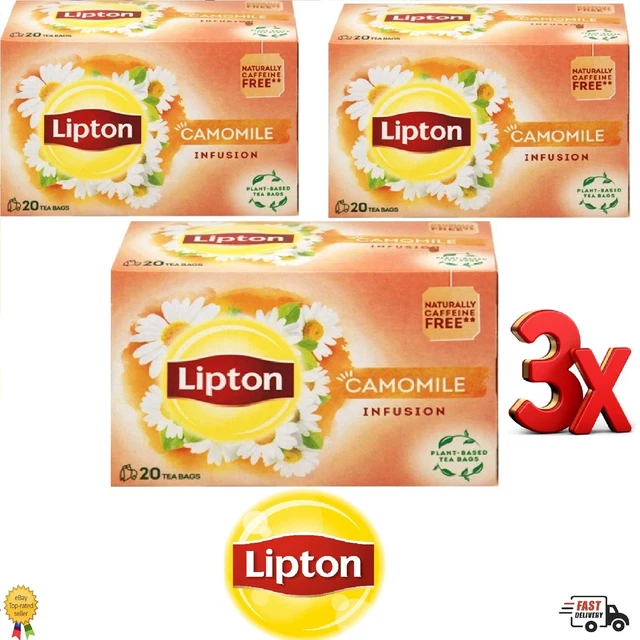 LIPTON CHAMOMILE HERBAL Infusion Tea bags 3 x Packs (60 Tea Bags Total ...