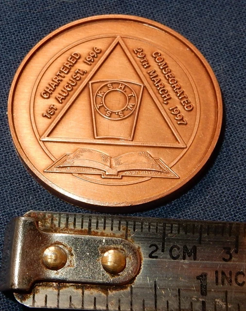 VINTAGE MASONIC MARK PENNY TOKEN THE ANCHOR LODGE OF RESEARCH No 1814 ...
