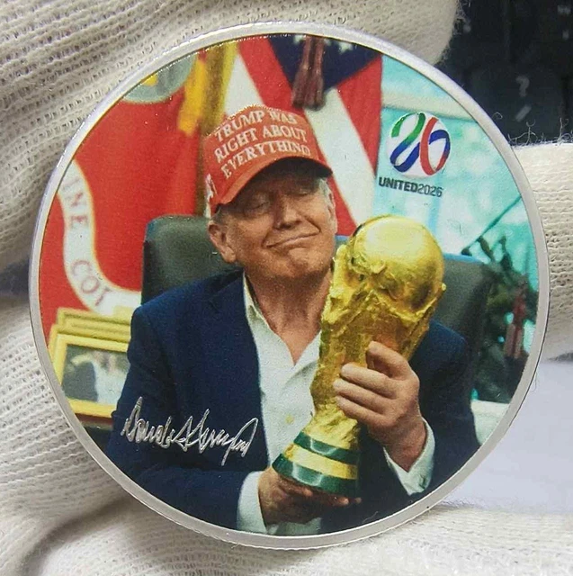 DONALD TRUMP SILVER Coin FIFA World Cup 2026 250 Signature USA Ronaldo ...