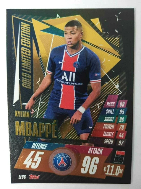 MATCH ATTAX 2020/21 Limited Edition Le8G Kylian Mbappe Gold Mint £9.95 ...