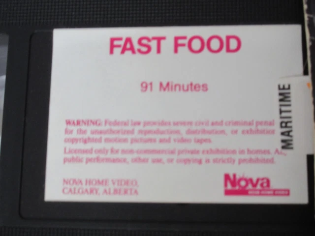 1989 VHS TAPE Fast Food Traci Lords Jim Varney $24.99 - PicClick CA