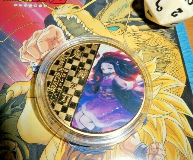 DEMON SLAYER GOLD METAL COIN CARD MEDAL PIECE Kimetsu no yaiba 4 NEW ...
