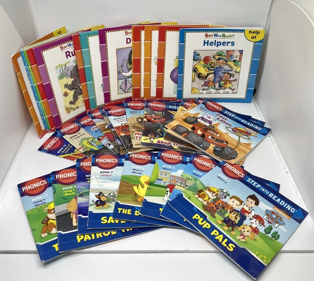 LOT OF 35 Paw Patrol, Blaze Phonics Step Into Reading, Sight Word ...
