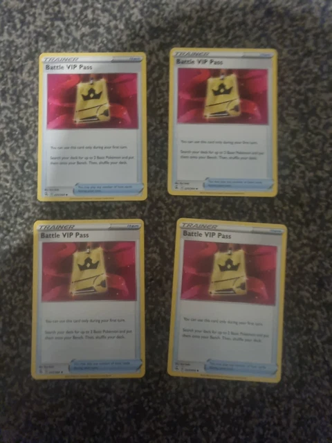 POKEMON CARDS BATTLE VIP Pass 225/264 Trainer 4 Card Playset Fusion ...