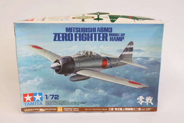 TAMIYA 60784 1:72 Scale Mitsubishi A6M3 Zero Fighter Model 32 Plastic ...