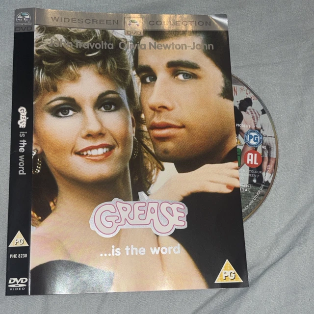 GREASE DVD (2002) John Travolta, Kleiser (DIR) cert PG disc cover only ...