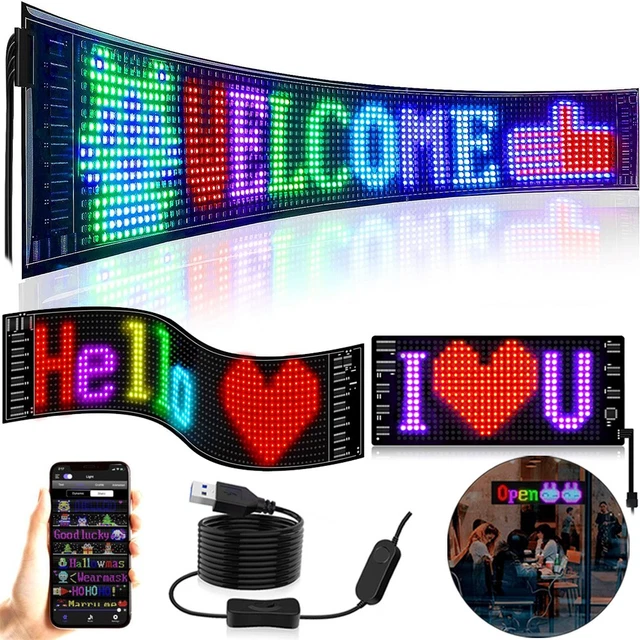 LED MATRIX PIXEL Panel Bluetooth App adressierbar RGB-Muster Animation ...