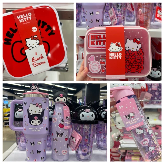 PRIMARK SANRIO HELLO kitty kuromi water bottle bento box snack box £14. ...