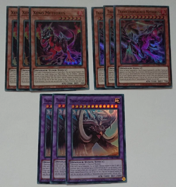 XENO METEORUS TRANSCENDOSAURUS DINO 9 CARD DECK WISU 1st Ed YUGIOH ...