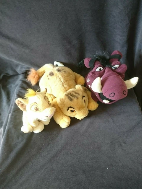 DISNEY STORE LION King Pumba/Crouching Simba& Sitting Simba Plush Toys ...