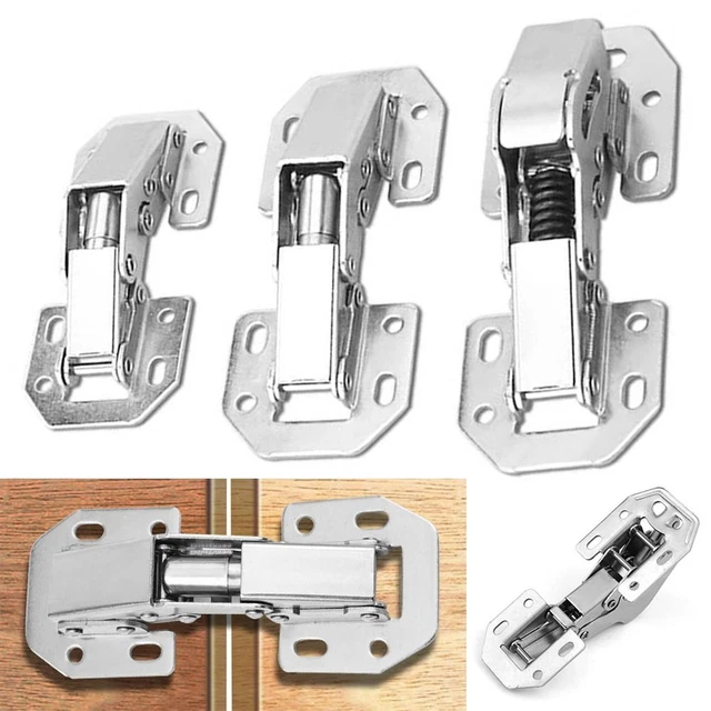 NO PRE-DRILLED SPRING Hinges Soft Close Damper Buffer Furniture Hinge ...