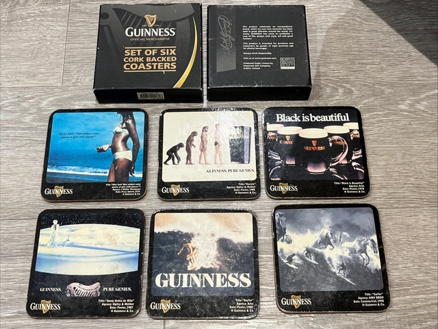 GUINNESS CORK-BACKED COASTERS Official Merchandise, Set of Six £1.16 ...