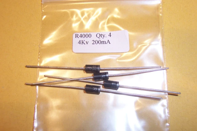 R4000 4KV 4000V 200mA high voltage rectifier diode Qty. 4 NEW parts £2. ...