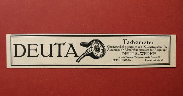 WIZ14C) REKLAME DEUTA Tachometer Werke Berlin Auto Flugzeuge 1914 ...