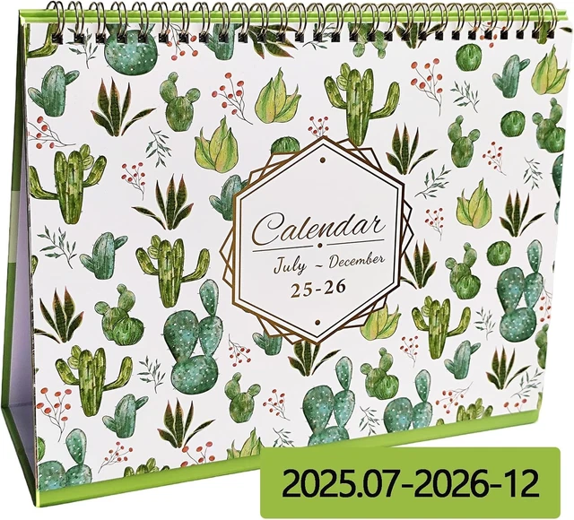 AESTHETIC SMALL DESK Calendar 2025.07-2026.12, 18Month Use July 2025 to ...