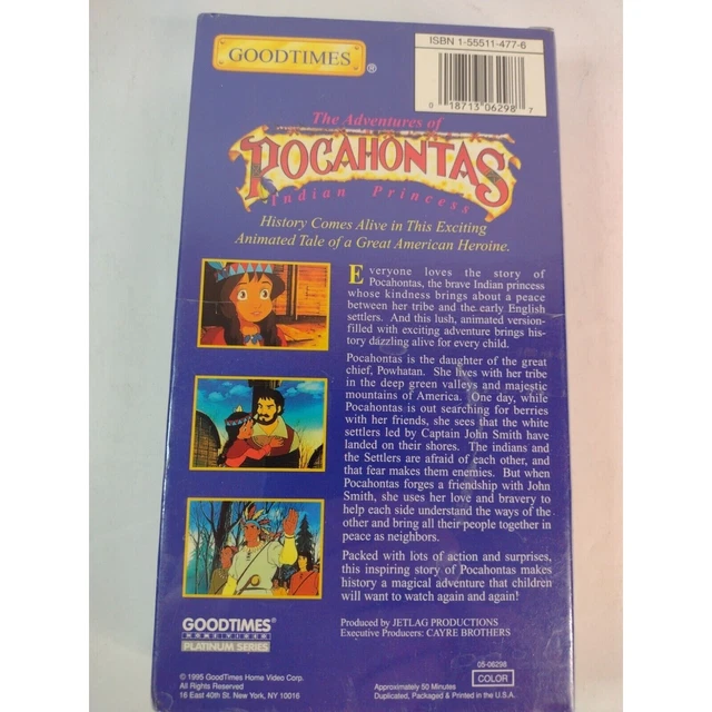 THE ADVENTURES OF Pocahontas Indian Princess VHS GoodTimes Home Video ...