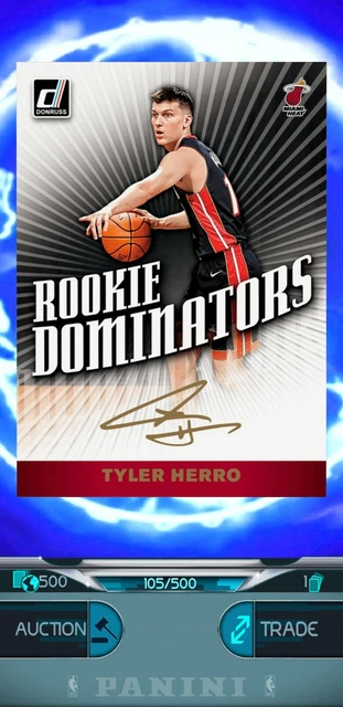 CARTA DIGITALE PANINI Nba Dunk 2019/20 Tyler Herro Donruss Auto ...