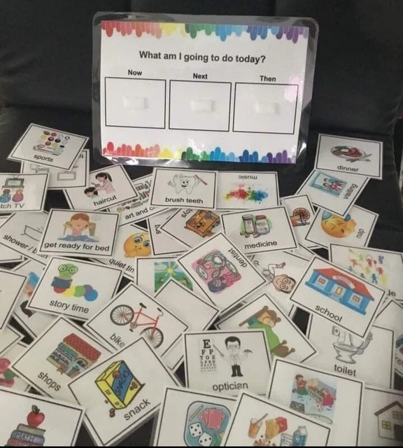 NOW, NEXT & Then Board & Cards Routine Autism Schedule £6.99 - PicClick UK