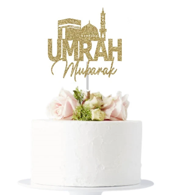 HAJJ MUBARAK GLITTER Cake Topper Islamic Makkah Madinah Pilgrimage ...