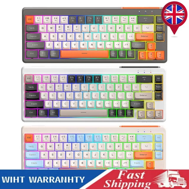 WIRELESS MECHANICAL KEYBOARD Mini RGB Backlit for Windows Laptop PC ...