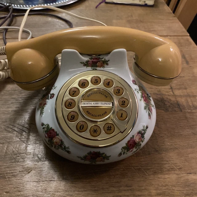 ROYAL ALBERT VINTAGE Landline Old Country Roses Telephone Push Button ...