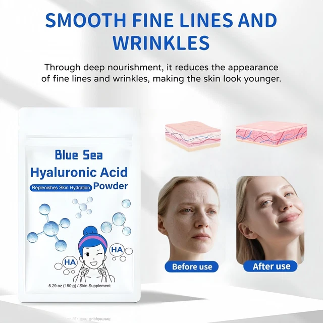 PURE HYALURONIC ACID Protein Powder Effectively Anti Aging Elasticity ...