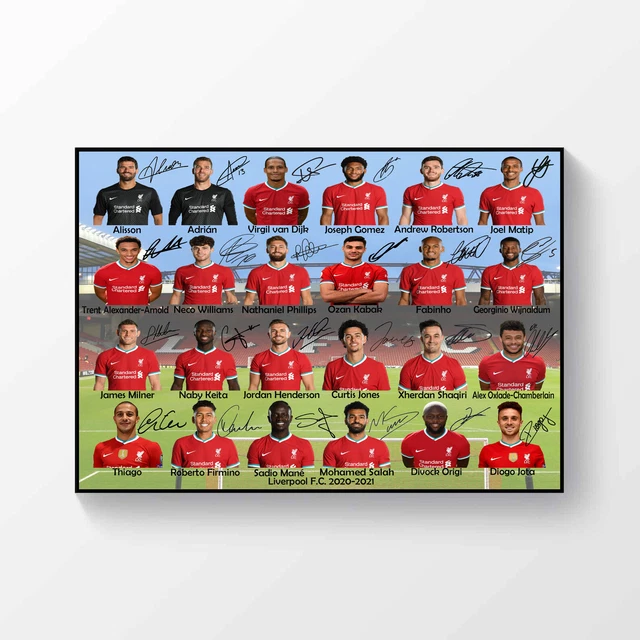 LIVERPOOL FC 2020 2021 Signed Print Photo Poster Squad A4 £6.99 ...