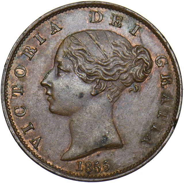 1855 HALFPENNY - Victoria British Copper Coin - Nice $30.69 - PicClick AU
