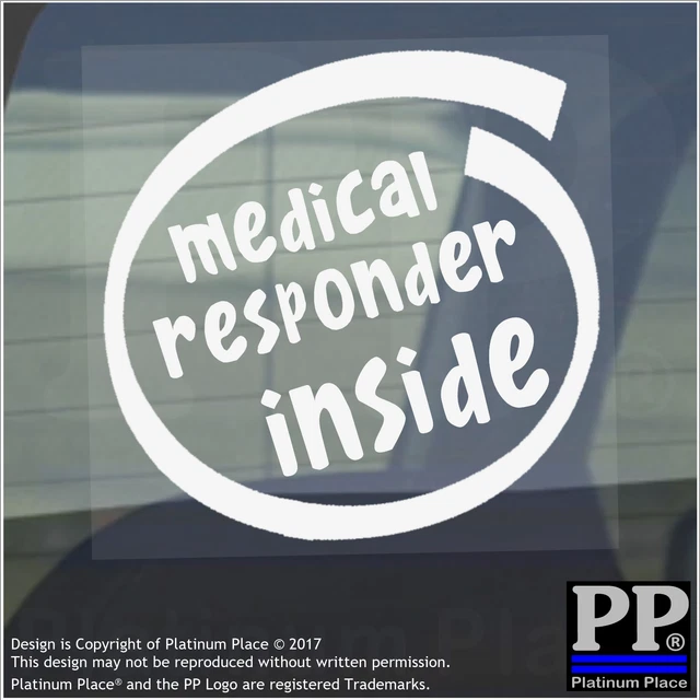 1 X MEDICAL Responder Inside Window Car Van Stickers Sign Vehicle ...
