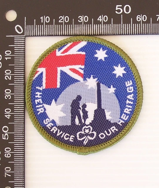 VINTAGE ANZAC DAY Girl Guides Australia Embroidered Patch Sew-On Badge ...