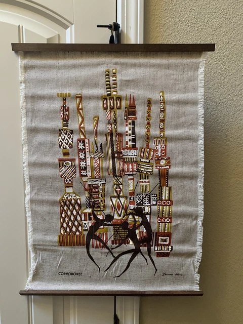 VINTAGE 1960'S DONALD Clark Silk Screen Linen Wall Hanging-Australia ...