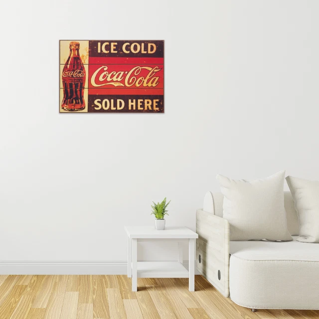 COCA COLA ICE Cold Classic Wooden Painting, Themed Wall Art, Home Decor ...
