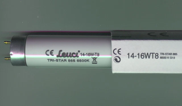 FLUORESCENT TUBE LIGHT F14W/133 6500K Tri Star 14-16W T8 G13 26mm L ...