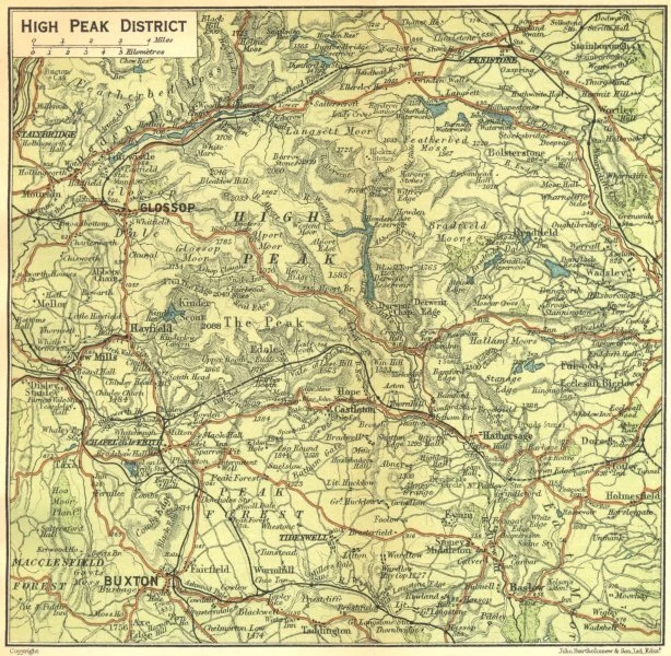 Vintage Peak District Map IN VENDITA! - PicClick IT