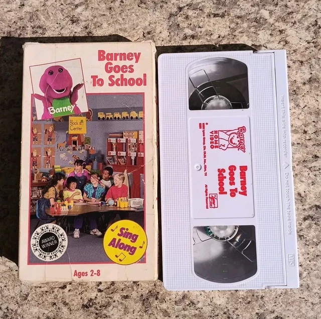 BARNEY GOES TO School VHS 1990 RARE OOP Preschool Kids Sing Along ...