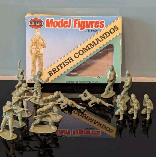 AIRFIX WW2 BRITISH Commandos Vintage Complete Set With Original Box 1/ ...