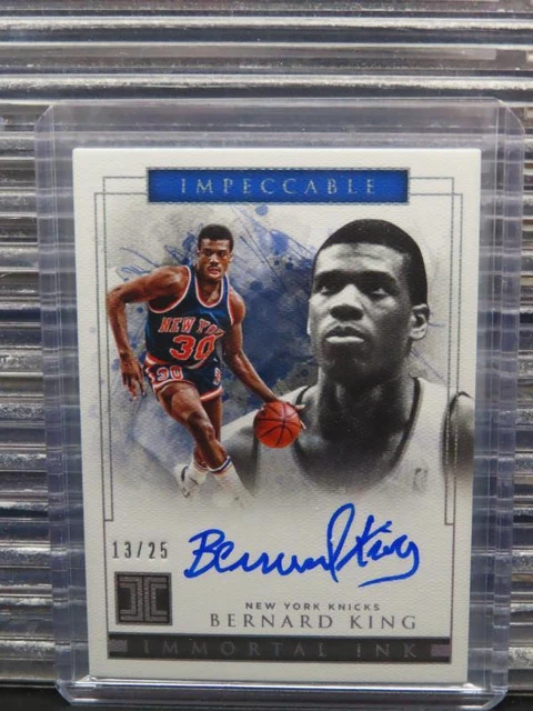 2018-19 IMPECCABLE BERNARD King Immortal Ink autographe #13/25 Knicks ...