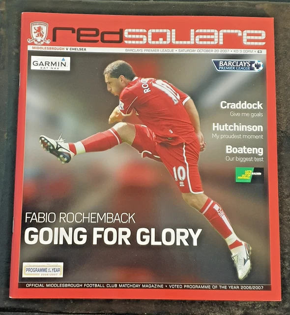 PREMIERSHIP FOOTBALL PROGRAMME Middlesbrough Chelsea 20 Oct 2007 £2.50 ...