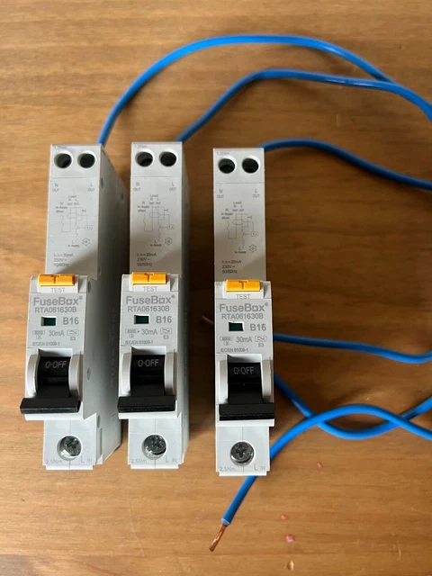 FUSEBOX RTA061630B TYPE-A 16A RCBO Single Pole+N TripType-B 16A 6kA 30mA £8.00 - PicClick UK