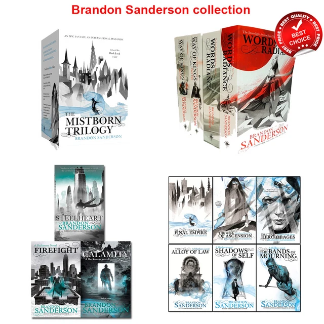 BRANDON SANDERSON SERIES Mistborn Trilogy Reckoners Stormlight Archive ...