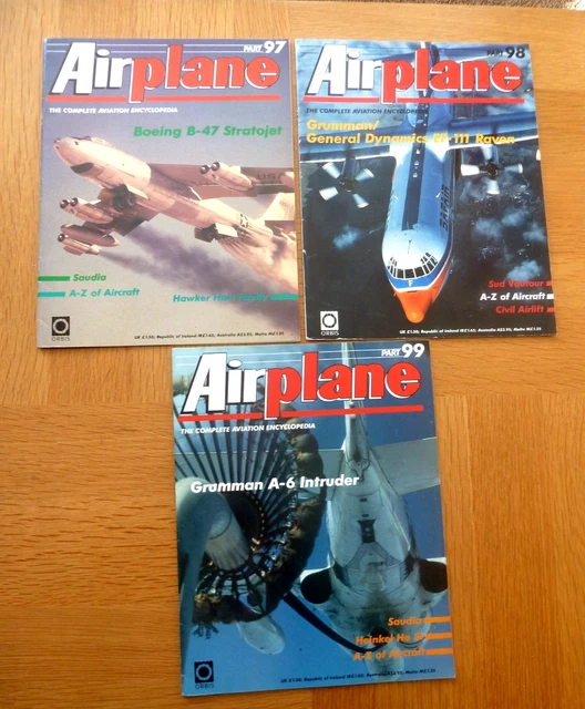 3 AIRPLANE MAGAZINE "The Complete Aviation Encyclopedia" Parts 97-98-99 ...