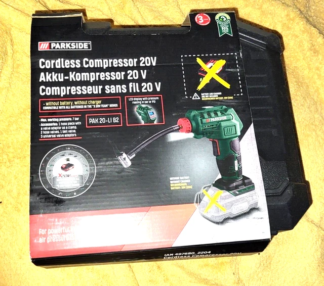 CASE BY PARKSIDE Cordless Compressor PAK 20-Li B2 EMPTY WITHOUT CONTENT ...