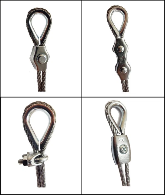 SIMPLEX DUPLEX EGG Shape U Bolt Thimble Steel Wire Grips Clamp Clips ...