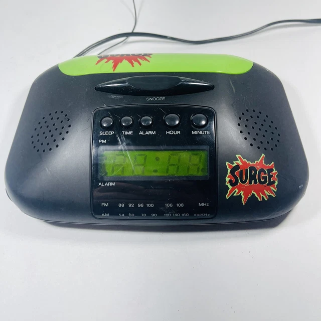 VINTAGE SURGE CITRUS Soda Energy Drink Screaming Alarm Clock Works FM ...
